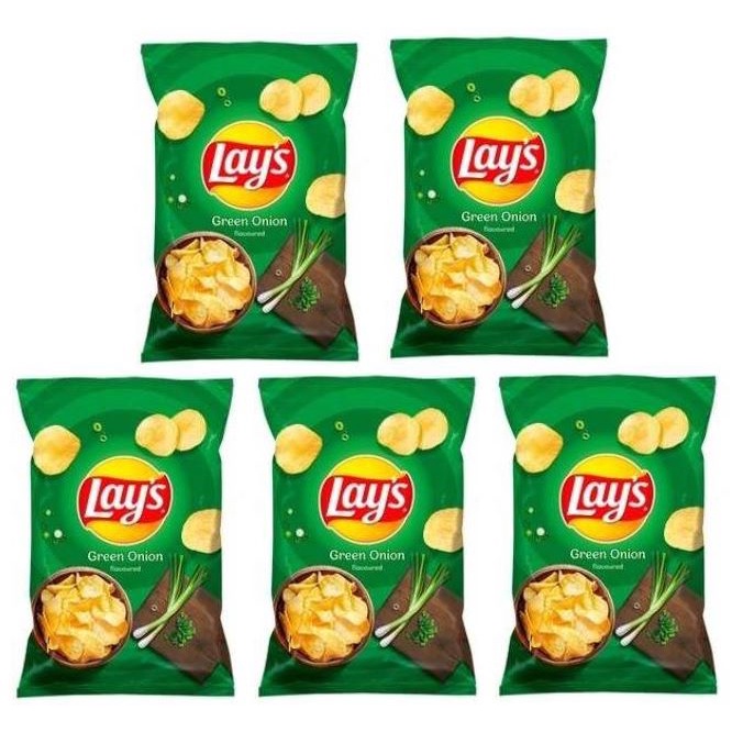5x CHIPSY LAYS LAY'S ZIELONA CEBULKA 140G FRITO-LAY ( 5,99zł/szt ...