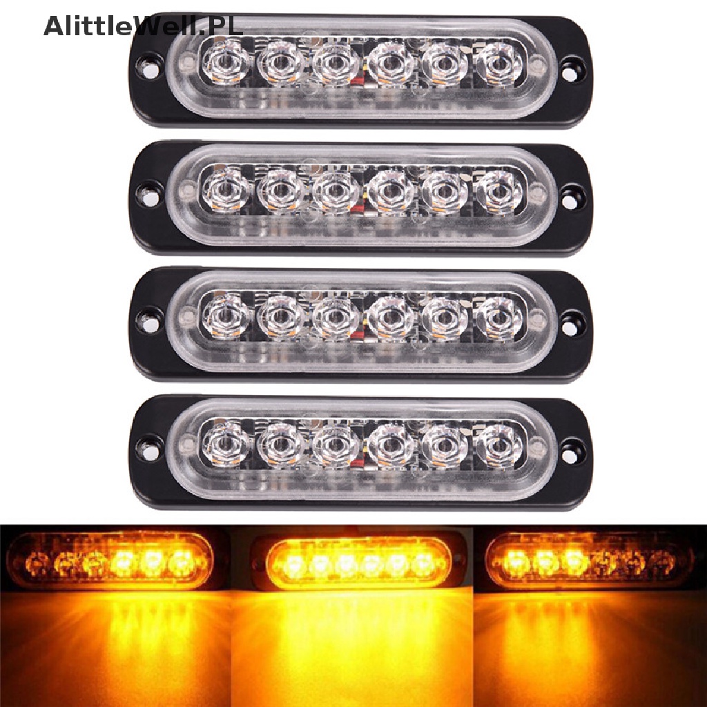 AWELL bursztynowy 6 LED 18W Bar samochód ciężarowy stroboskop lampa błyskowa awaryjna lampa ...