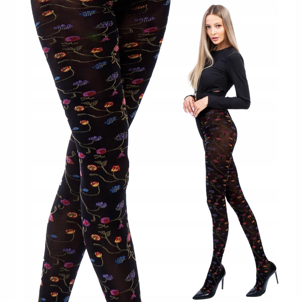 Włoskie Rajstopy damskie ze wzorem MODNE WZORY | Shopee Polska