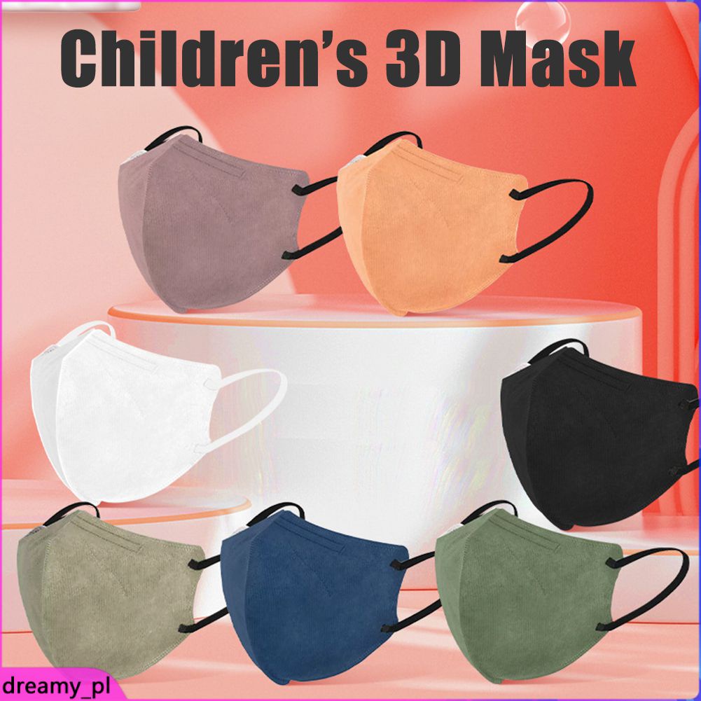 10 sztuk Morandi kolor 3d maska 4 plus filtry jednorazowe zapobiegania maska na twarz dla dzieci ...