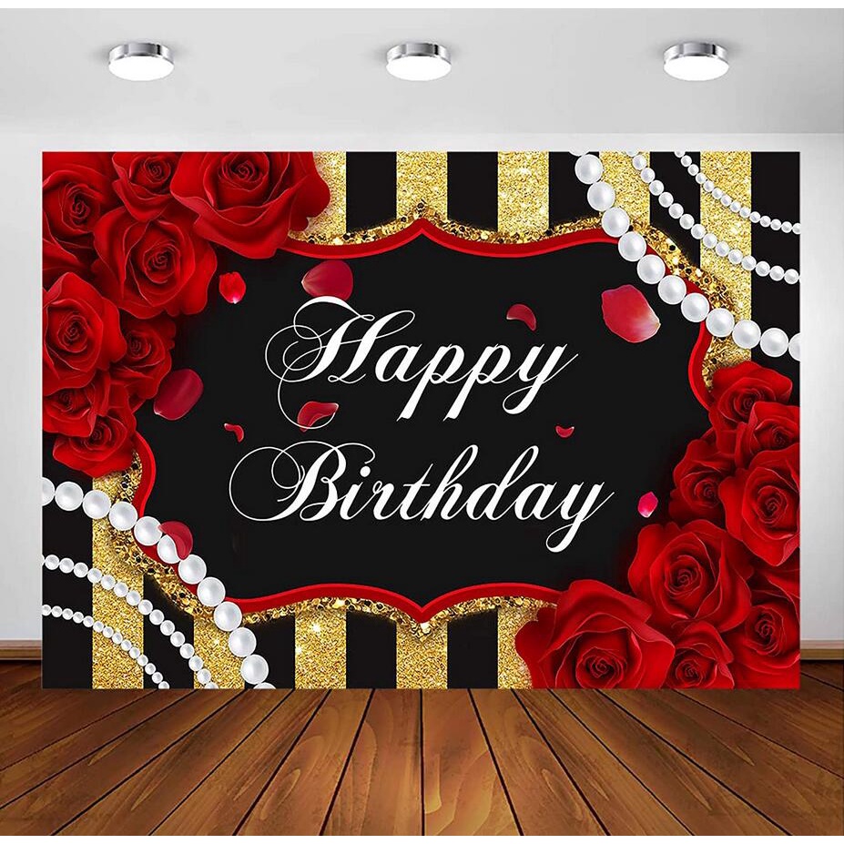 Czerwona róża urodziny tło dla dziewczynek kobiety dekoracje imprezowe ...