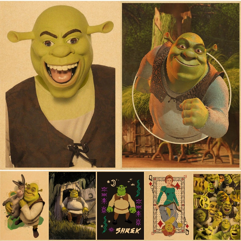 Shrek Klasyczne Plakaty Anime Domowe do pokoju Bar Cafe Decor Cartoon ...
