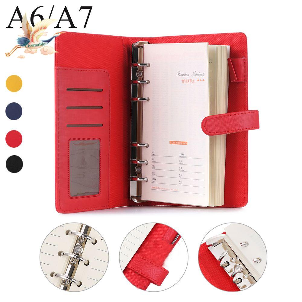 Clysmable A6 / A7 Notatnik Nowy Wielokrotnego Napełniania Organizer na Karty Skórzany Segregator ...
