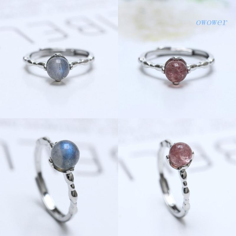 Owower elegancki okrągły truskawkowy kryształowy pierścionek moda ...