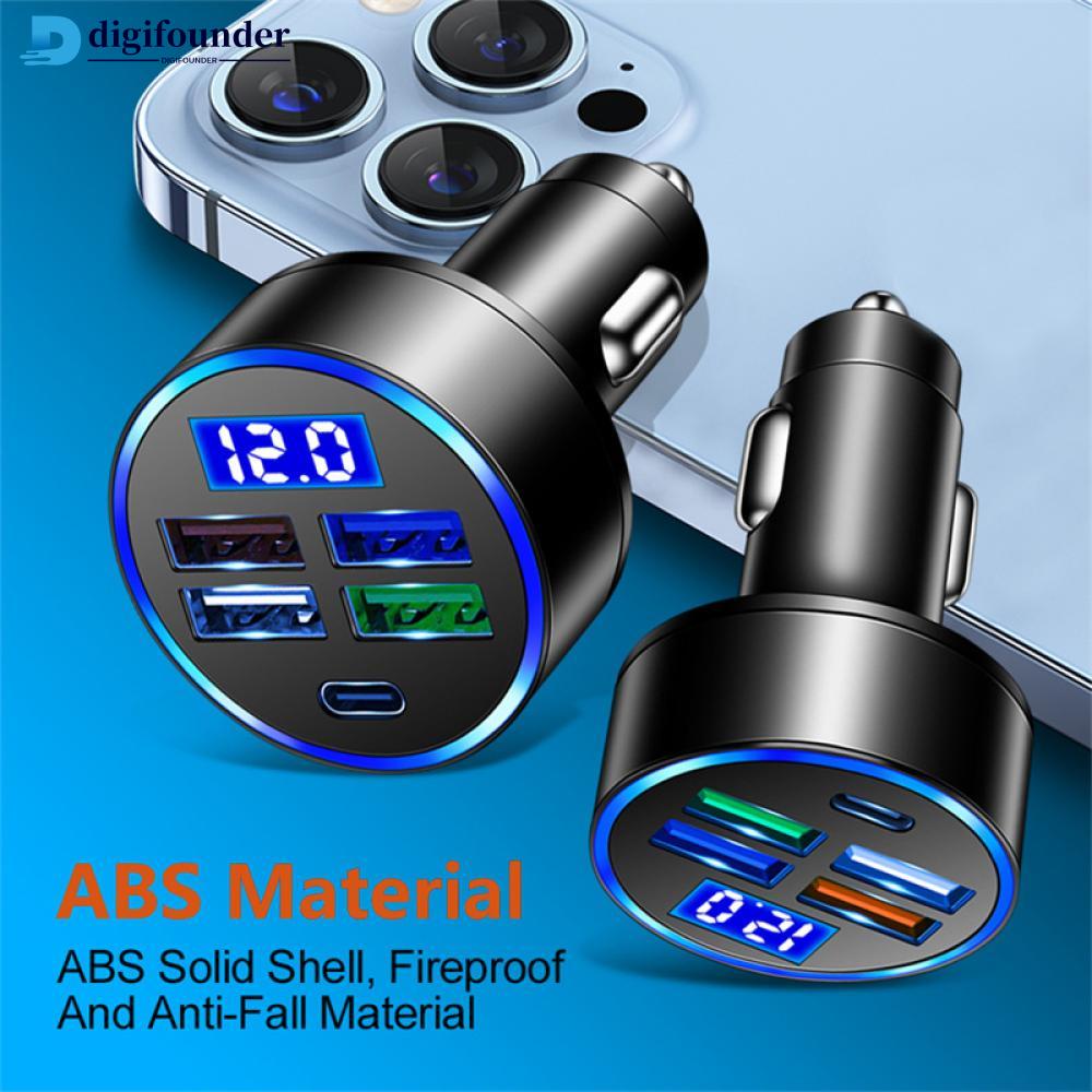 DIGIFOUNDER 4USB Z Cyfrowym Wyświetlaczem Typu c Ładowarka Samochodowa ...