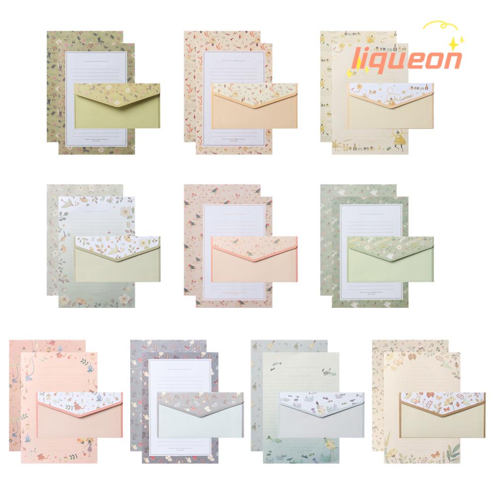 Liqueon List Papeteria Piękny Wzór Kreskówkowy Druk Kwiatowy z ...