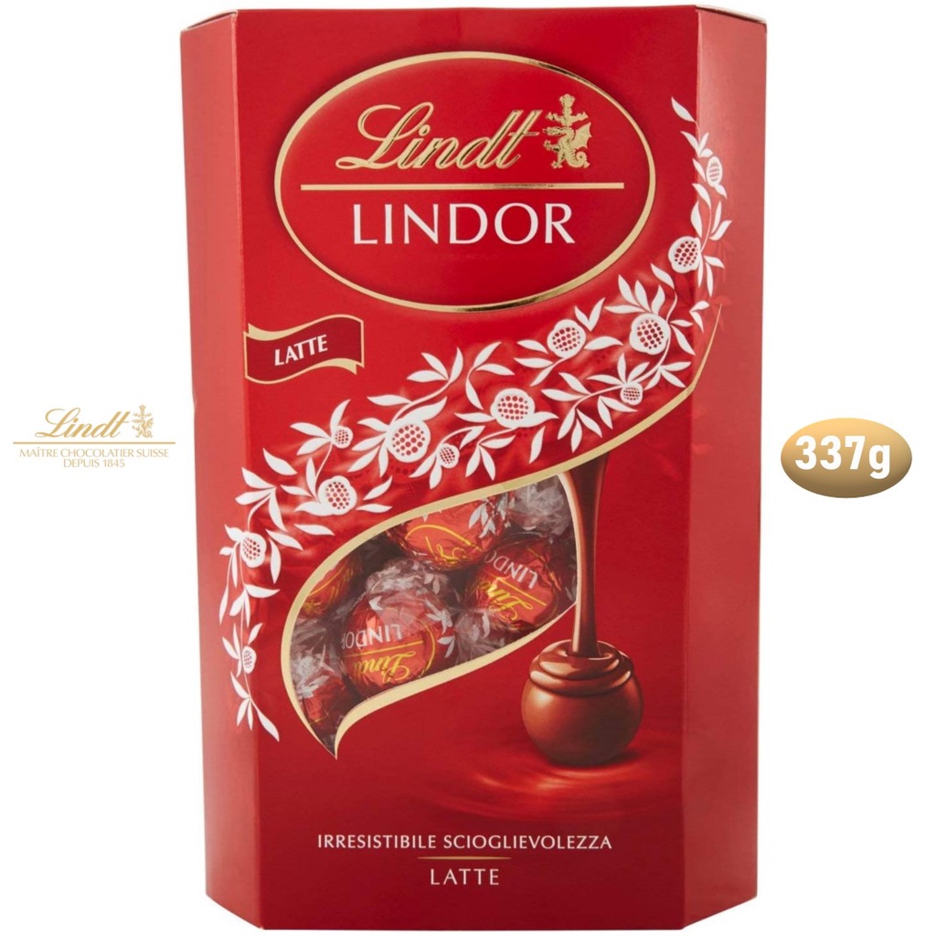 LINDOR MILK Praliny 337g Lindt Mleczna Czekolada z Rozpływającym Się ...