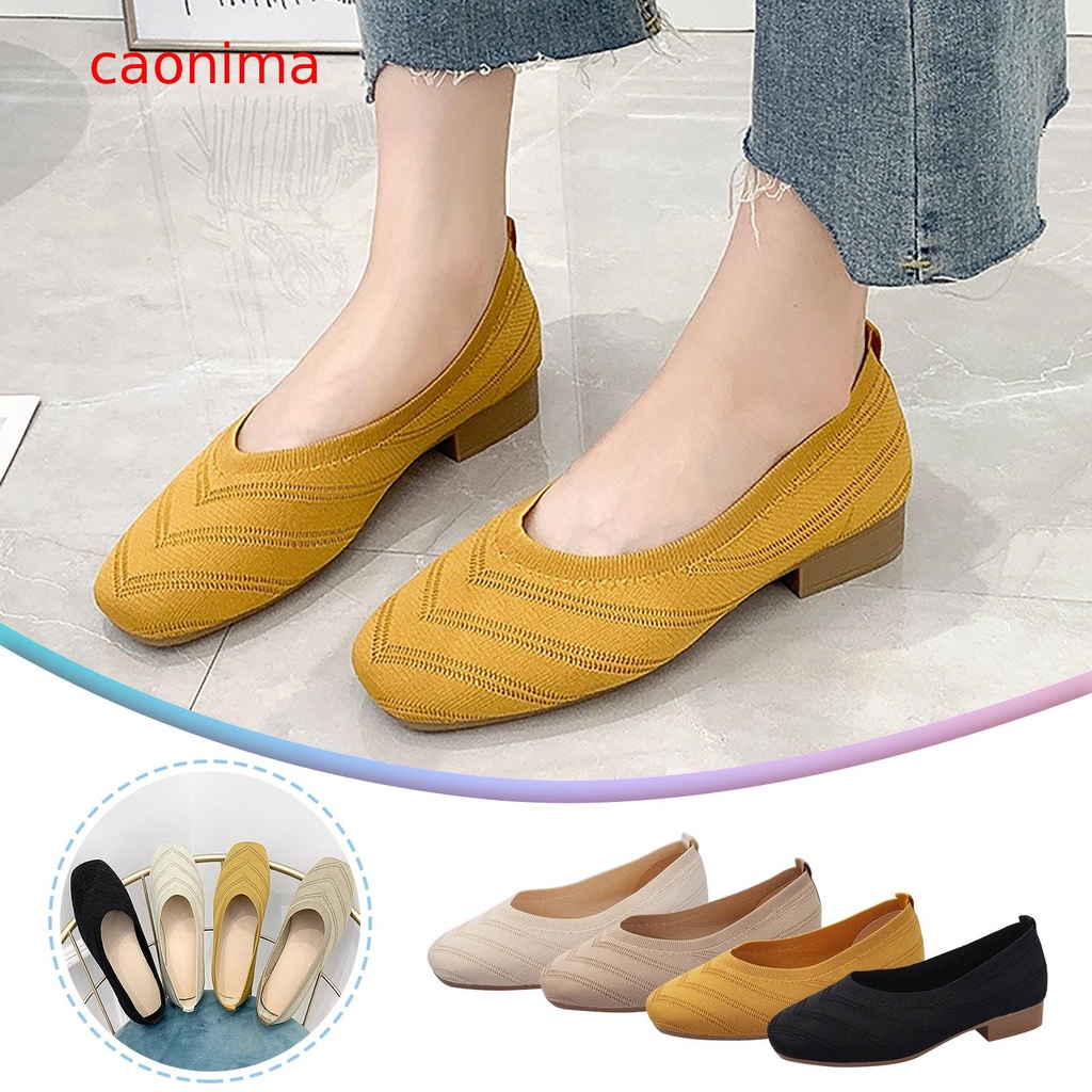 Caonima @_ Oddychające płaskie buty na drutach damskie damskie buty w ...
